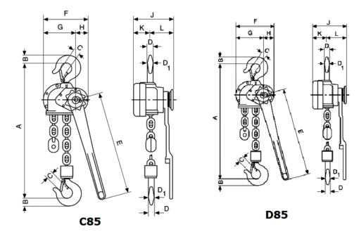 Yale D85 Pull lift | Yale C85 Pull lift | Lifting Hoists Direct